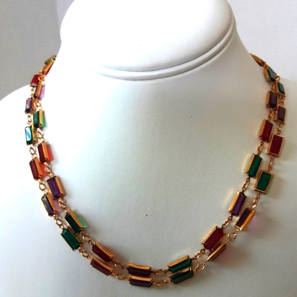 Swarovski | Jewelry | Swarovski Crystal Chicklet Multicolored Rectangle ...